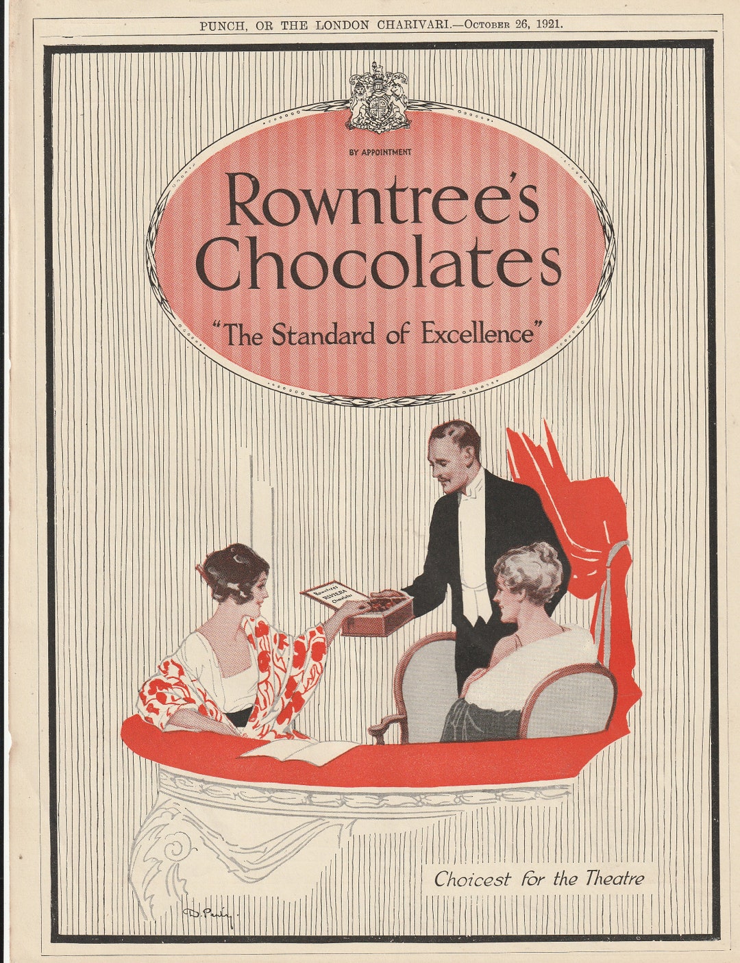 1921 ROWNTREES CHOCOLATES Magazine Advert - Etsy