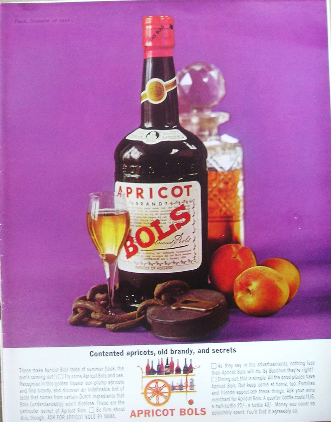 1962 APRICOT BRANDY Magazine Advert - Etsy