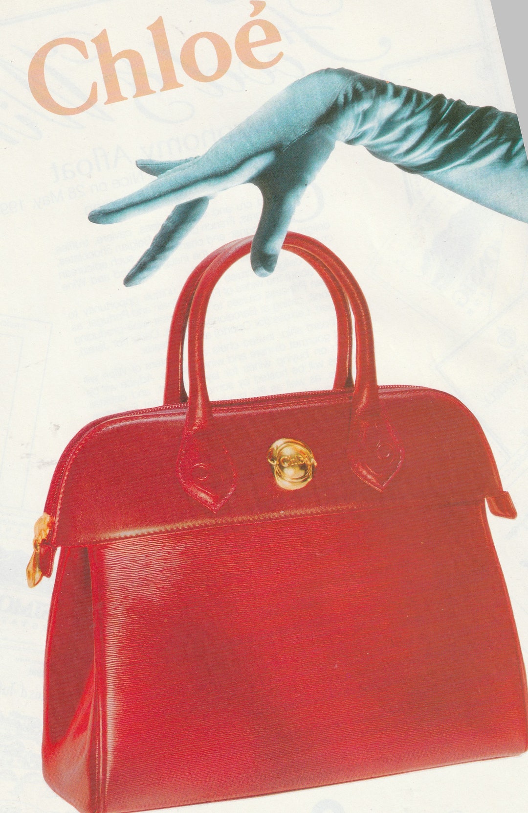 1992 CHLOE HANDBAGS Magazine Advert - Etsy