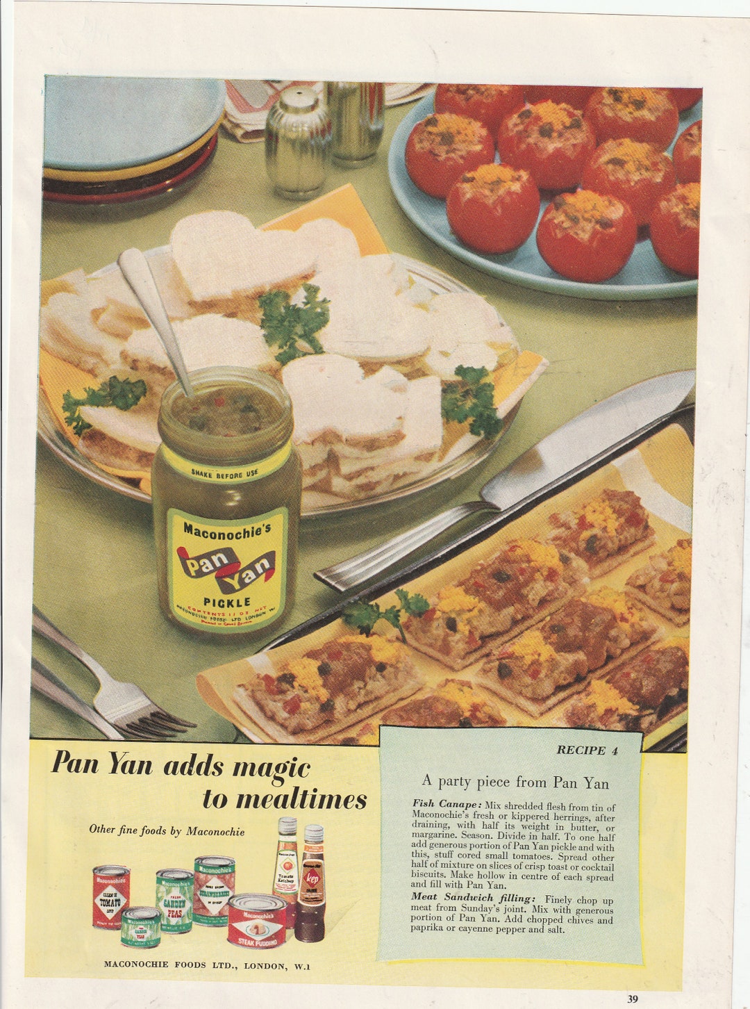 1956 PAN YAN PICKLE Magazin Werbung - Etsy Österreich