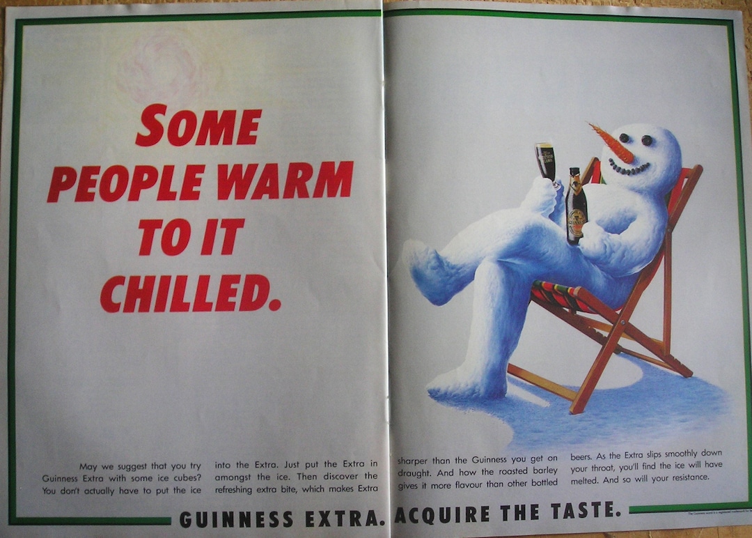 1988 GUINNESS Double Page Magazine Advert - Etsy
