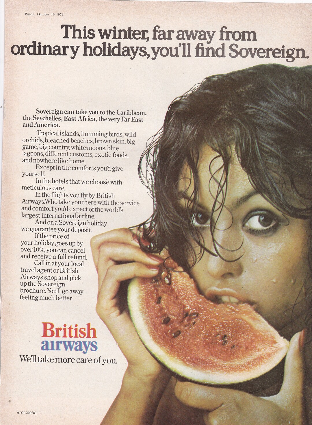 1974 BRITISH AIRWAYS Magazine Advert - Etsy