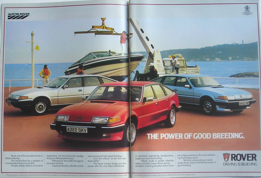 1984 ROVER MOTOR CARS Double Page Magazine Advert - Etsy