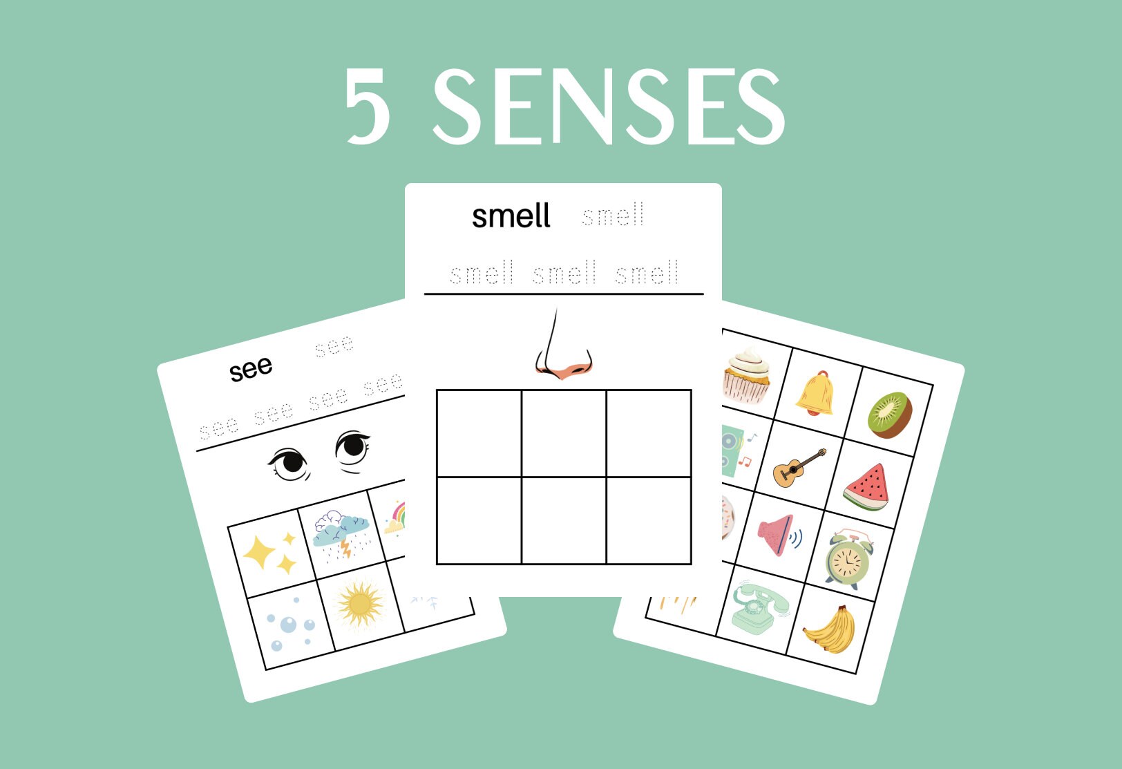 5 Senses Worksheets Printable - Etsy