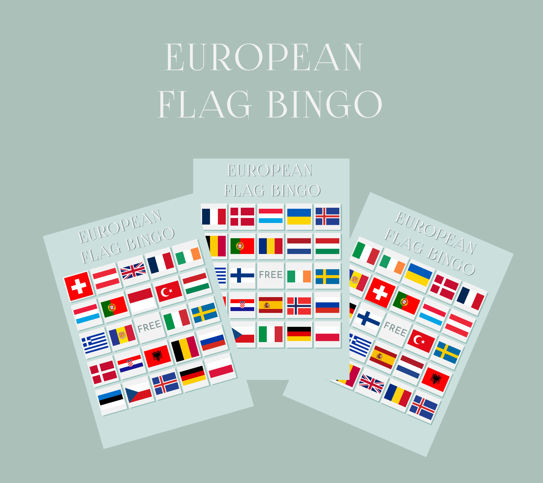 EUROPEAN FLAG BINGO Printable Great for Classroom - Etsy