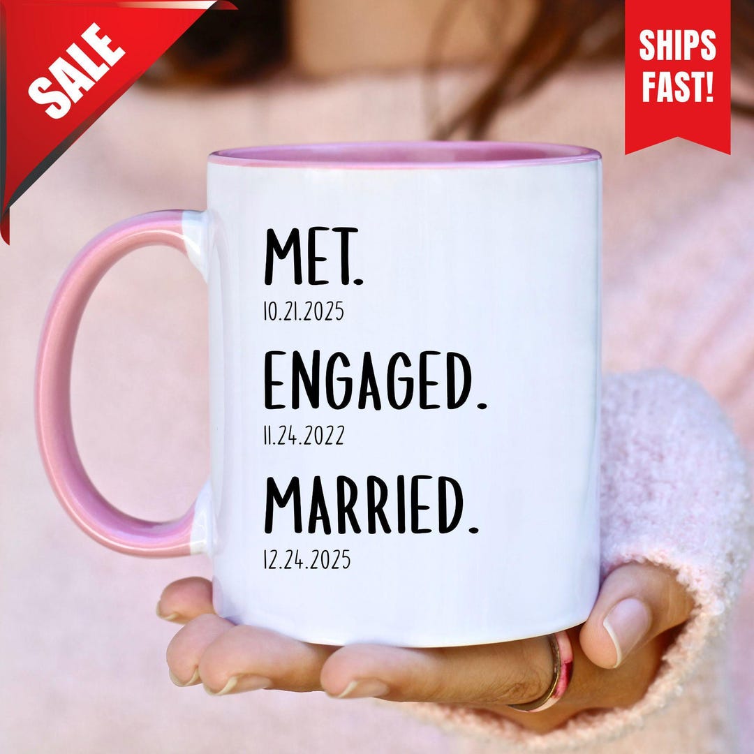 Personalized Wedding Gift, Custom Wedding Mug, Couples Wedding Date Mug ...