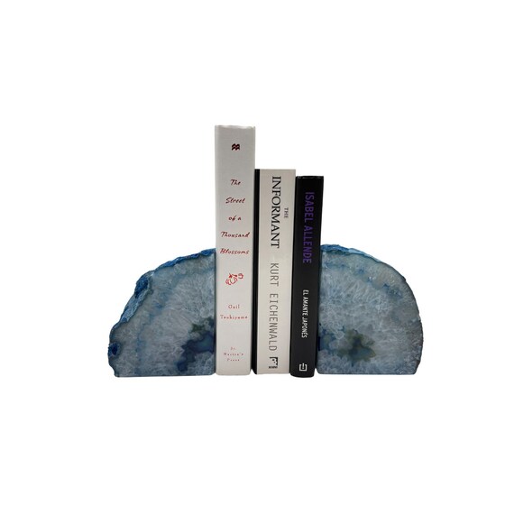 Artisansmx Natural Agate Home Decor Unique Brazilian Stone Bookends ...