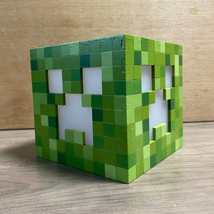 Minecraft Creeper Inspired Laser Cut Desk Light Cover With LED Light up ...