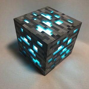 Minecraft Ore Inspired Laser Cut Desk Light Cover With LED Light up ...