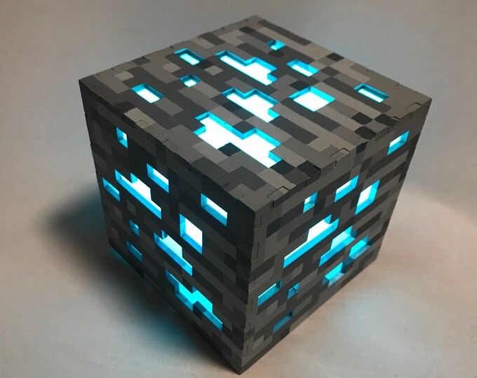 Minecraft Ore Inspired Laser Cut Desk Light Cover With LED Light up ...