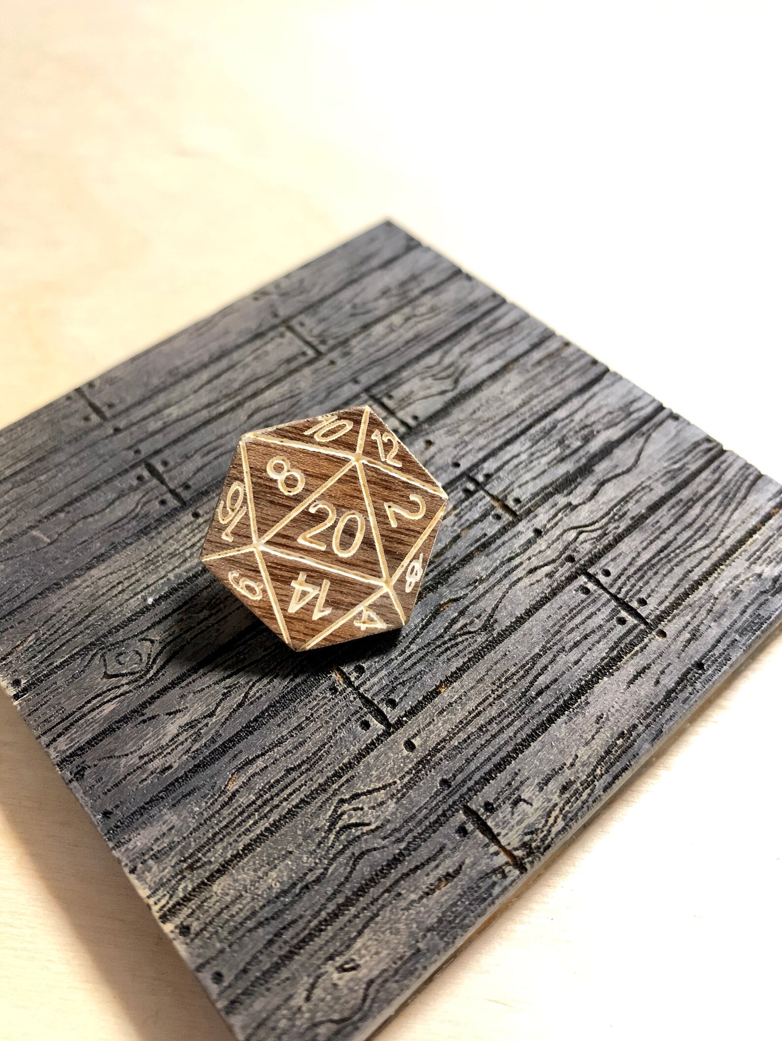 Color Filled Laser Engraved Walnut D20 Pin | Etsy