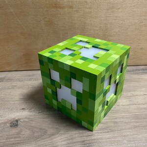 Minecraft Creeper Inspired Laser Cut Desk Light Cover With LED Light up ...