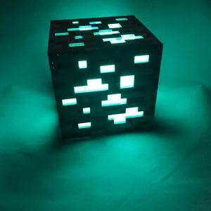 Minecraft Ore Inspired Laser Cut Desk Light Cover With LED Light up ...