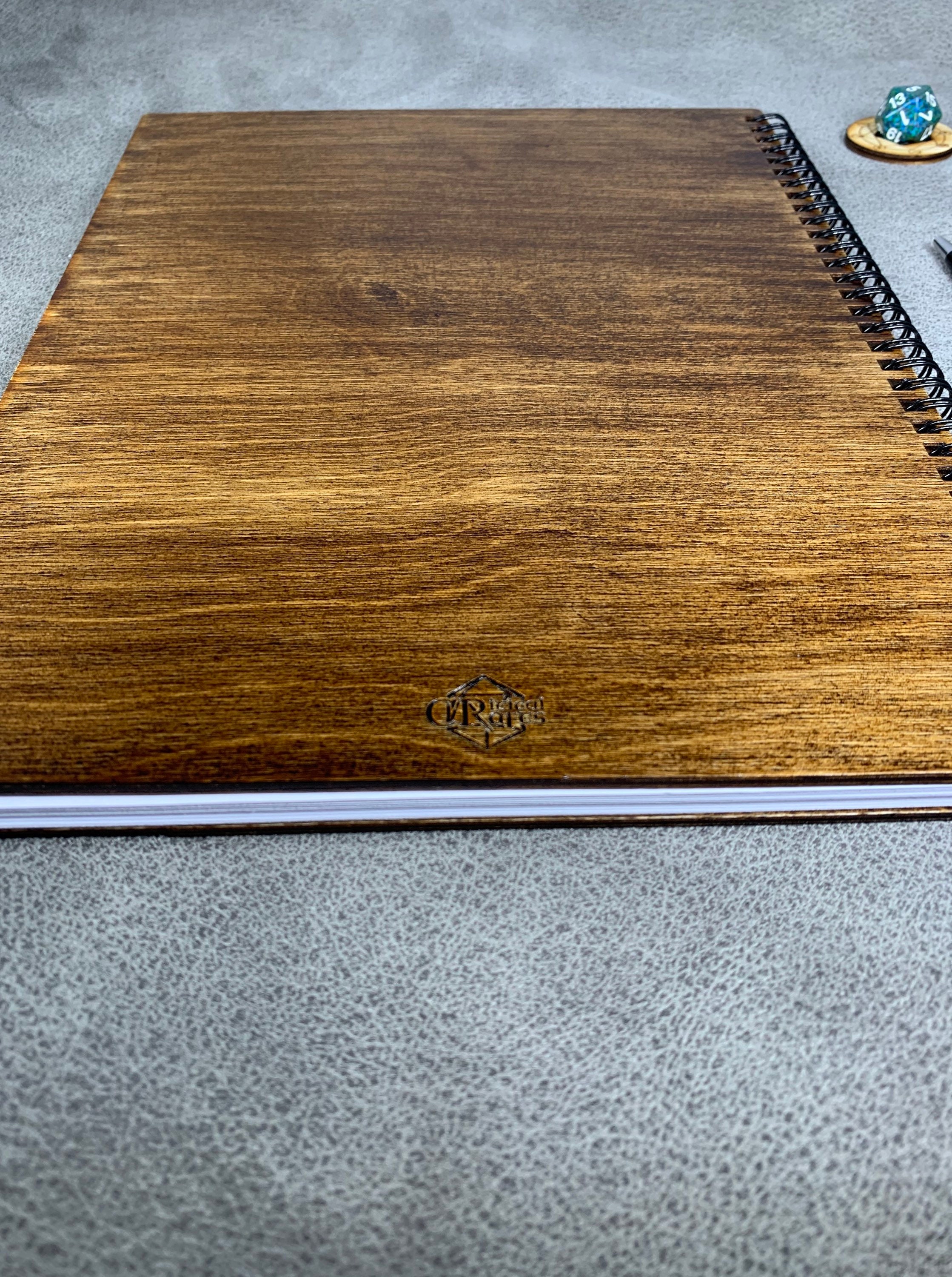 Laser Cut and Engraved Polyhedral Dice Wooden Cover Adventure | Etsy