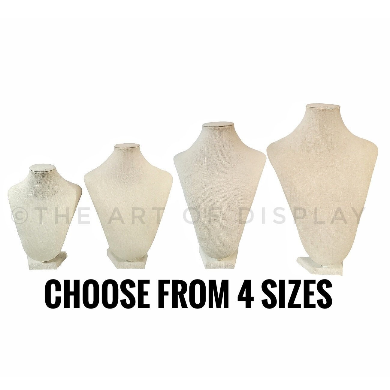 Beige Linen Bust Display, Ivory Display, Large Necklace Display, Beige ...