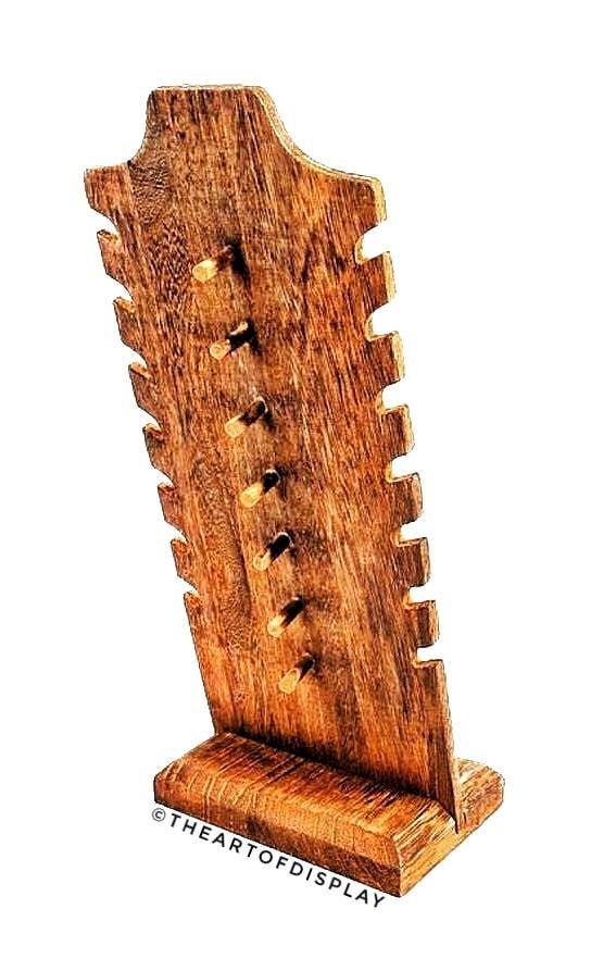 17.5 Wood Necklace Display Stand, Tall Necklace Stand, Choker Necklace ...