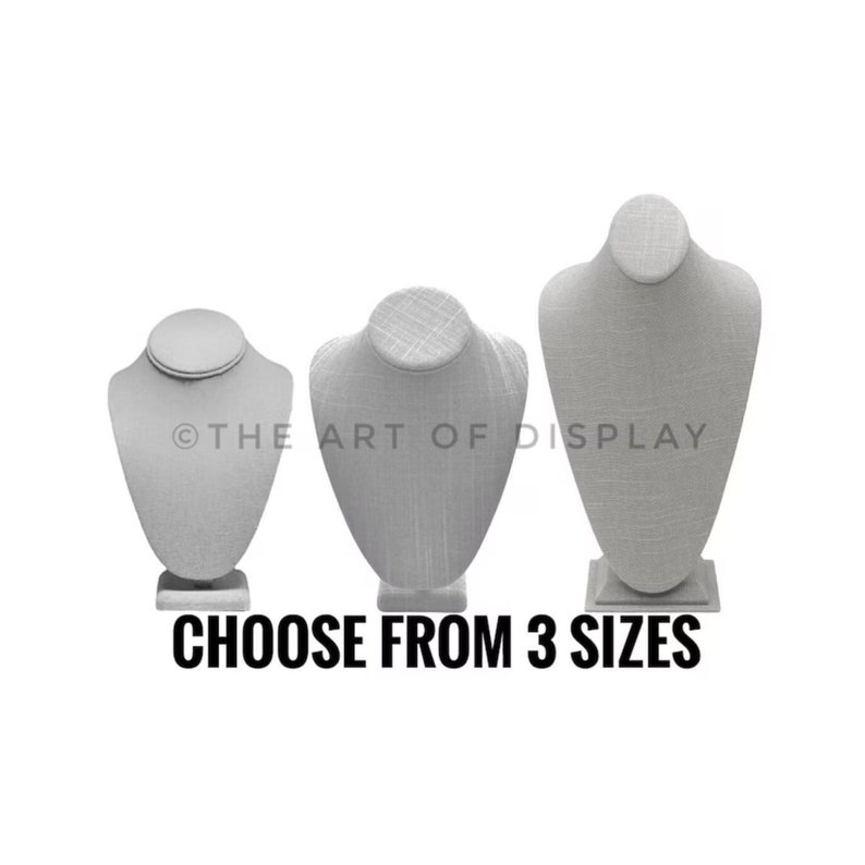 Gray Linen Necklace Display Stand, Linen Bust Stand, Necklace Jewelry ...
