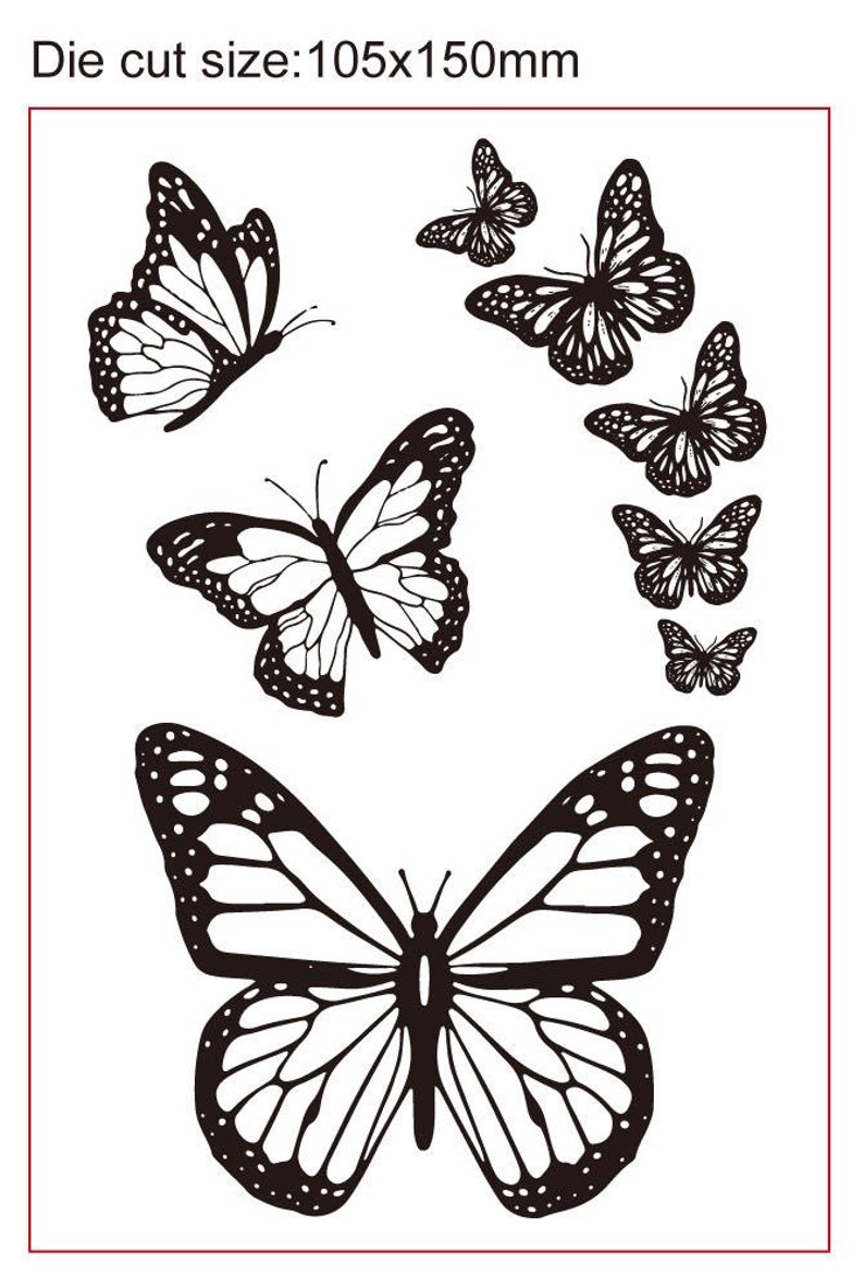 8 Butterfly Tattoo Fake Butterfly Tattoo Transfer Temporary - Etsy