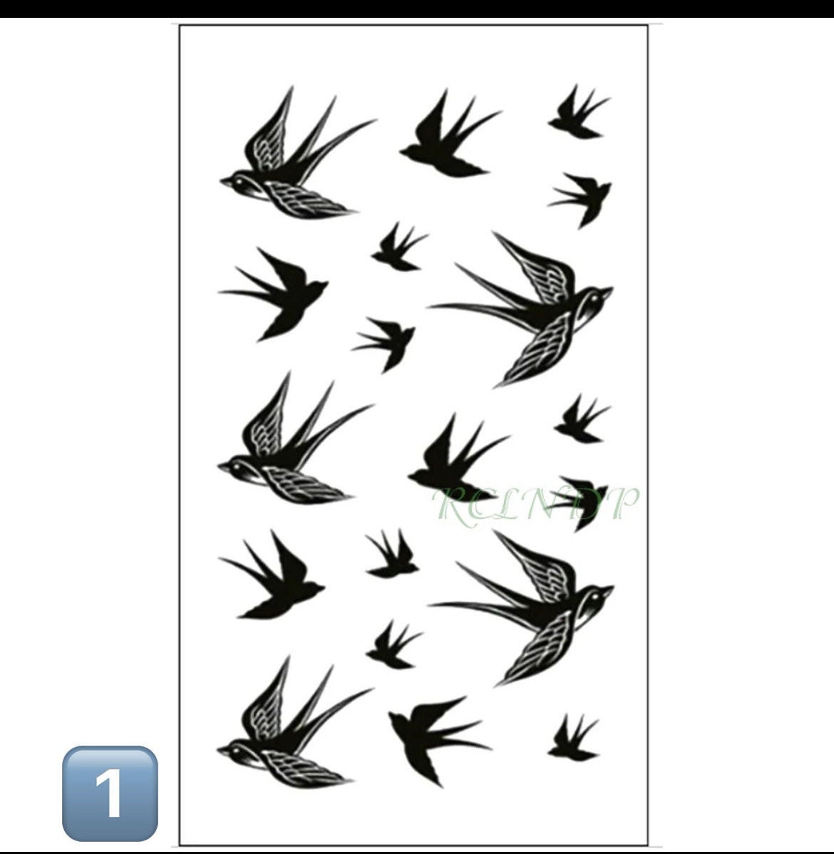 Flying Bird Temporary Tattoo Swallows Tattoo Etsy