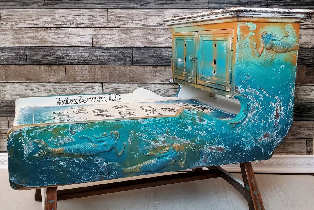 SOLD Not Available SOLD Deep Salty Kiss Mid Century Modern Hand Painted ...