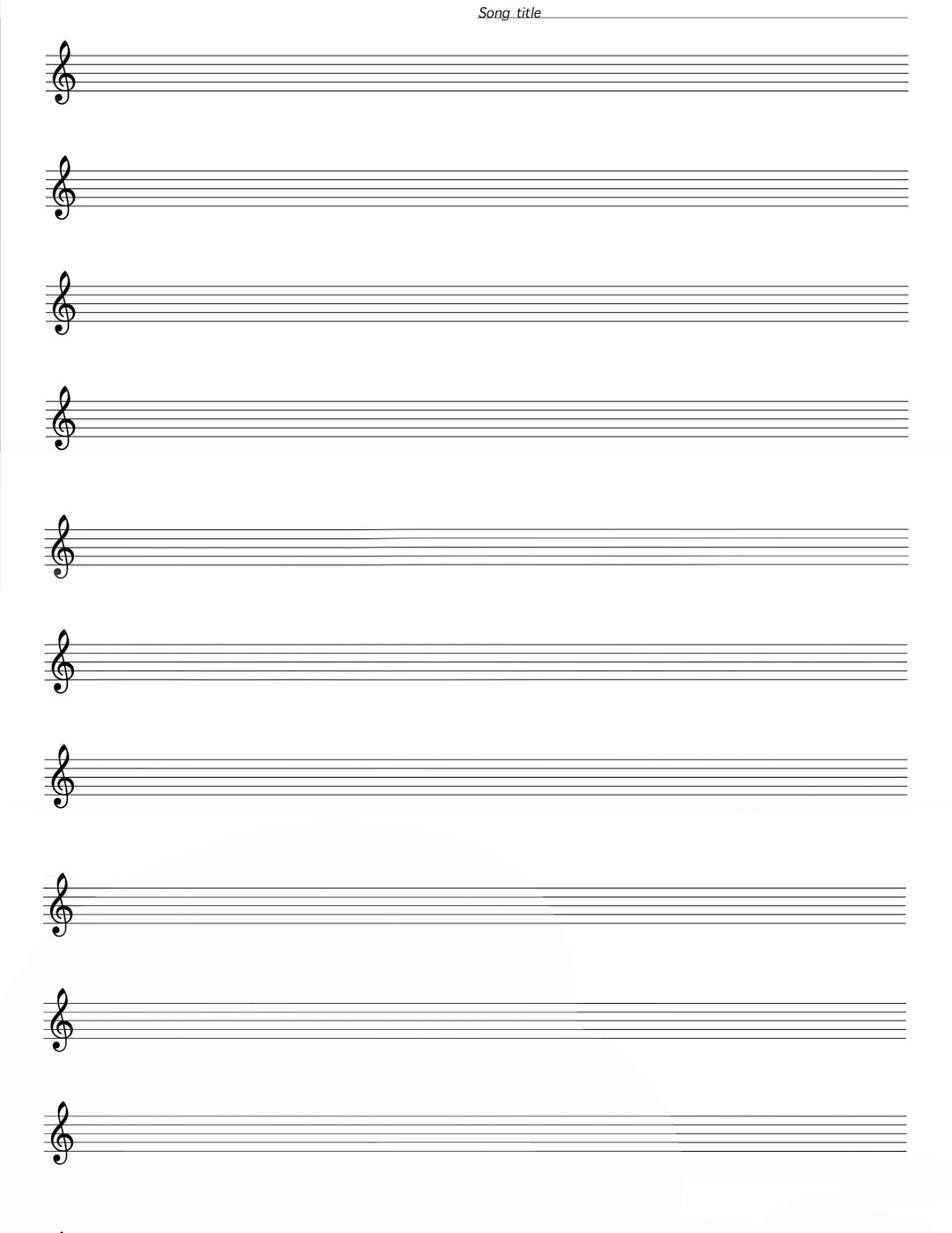 10 Stanza Sheet Music Refill With Treble Clef - Etsy
