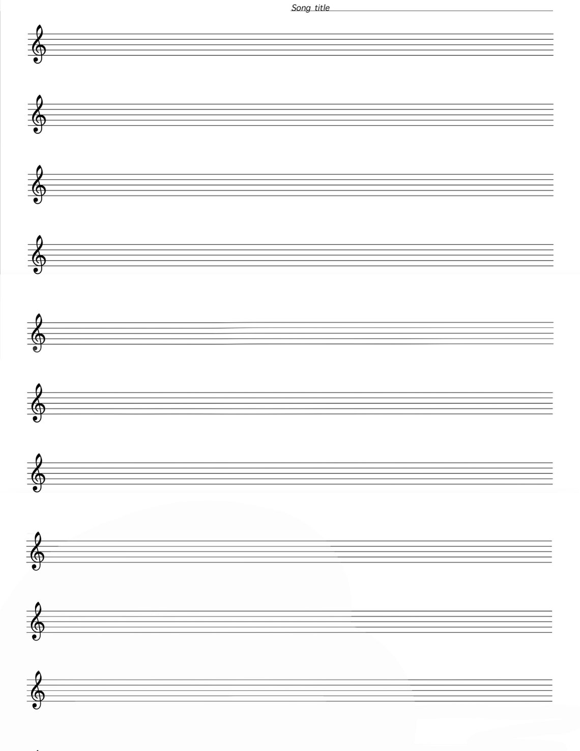 10 Stanza Sheet Music Refill With Treble Clef - Etsy