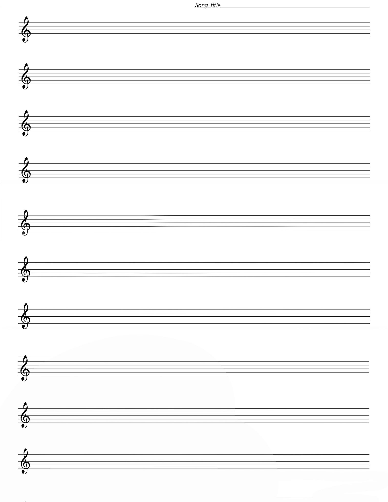 10 Stanza Sheet Music Refill With Treble Clef - Etsy