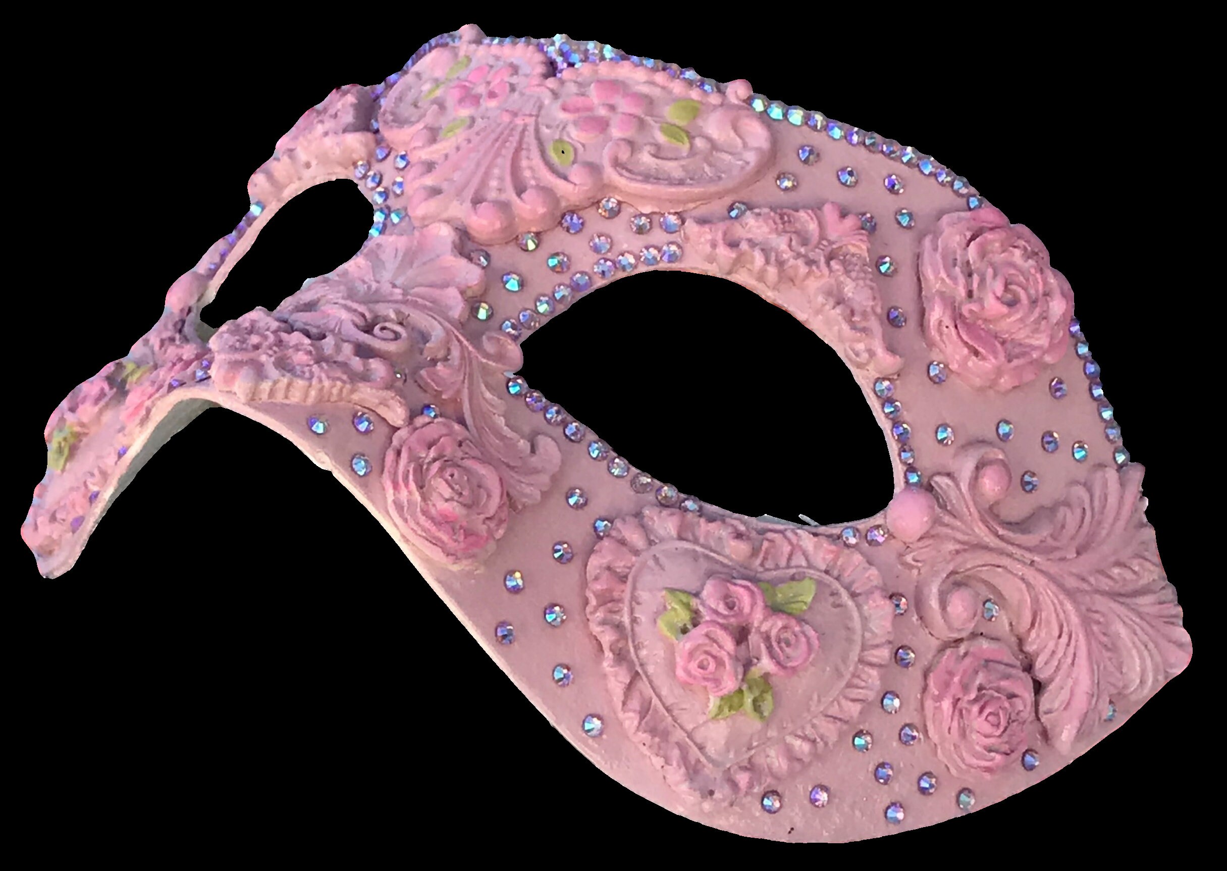 Handmade Rhinestone Masquerade Mask: Rose Party Mask - Etsy