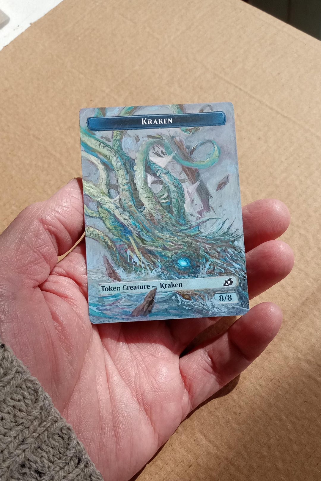 Mtg Kraken Token Magic Altered Hand Painted Art Alter IKO Ikoria - Etsy