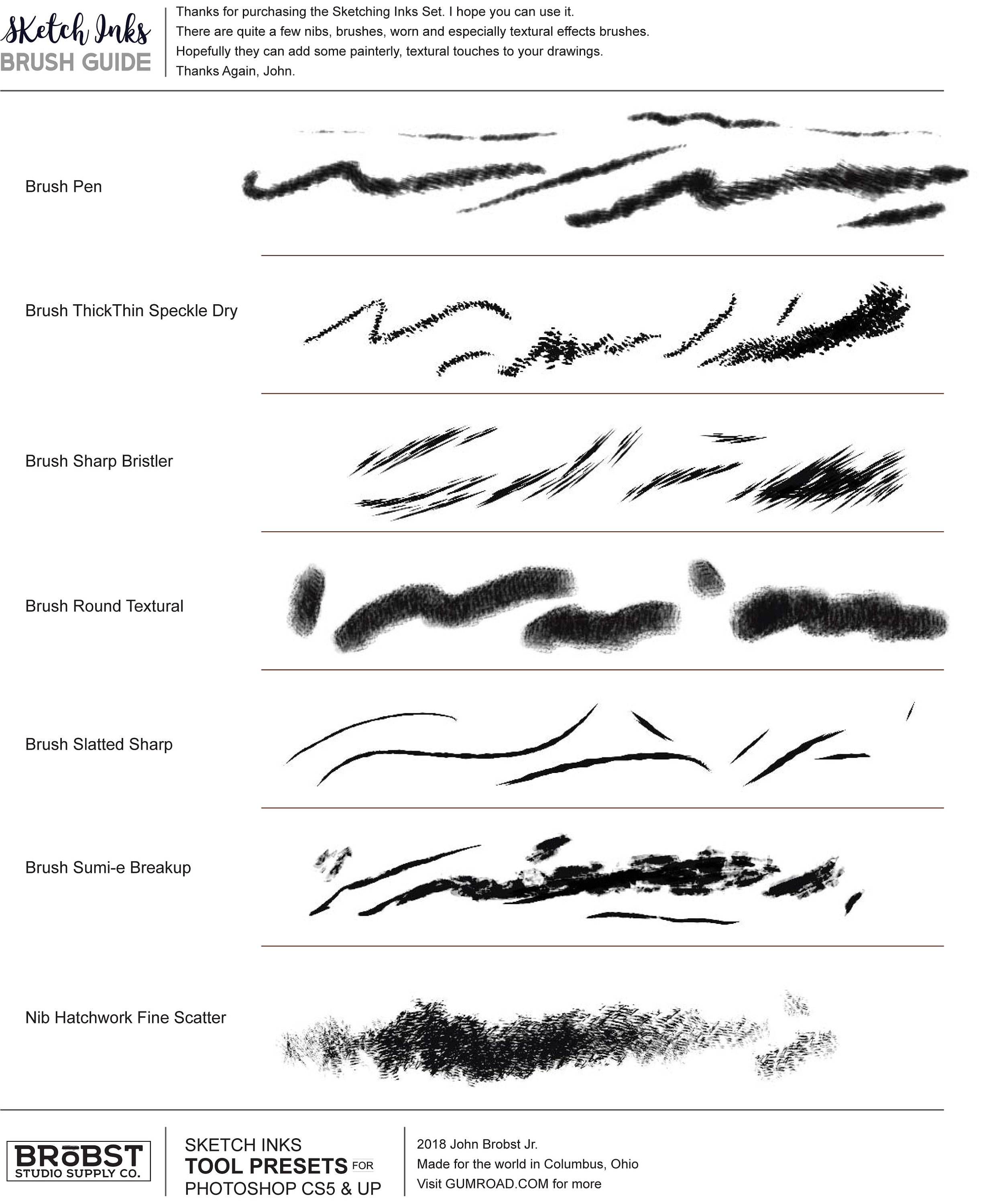 Sketch Ink Brush Tool Presets for Photoshop CS5 CC - Etsy