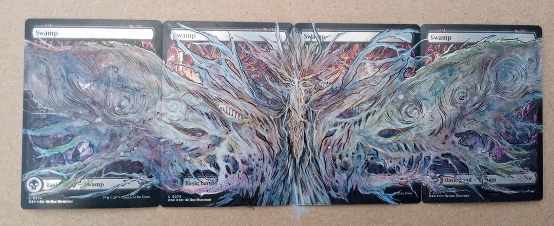 Mtg Duskmourn Swamp Panorama Magic Altered Painted Art DSK Custom - Etsy