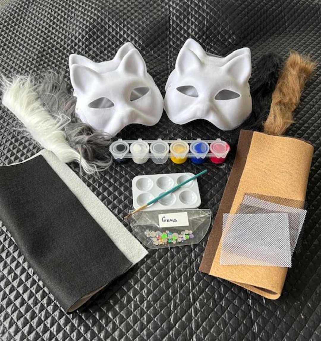 DIY Therian Cat Mask Kit With Paint - Etsy
