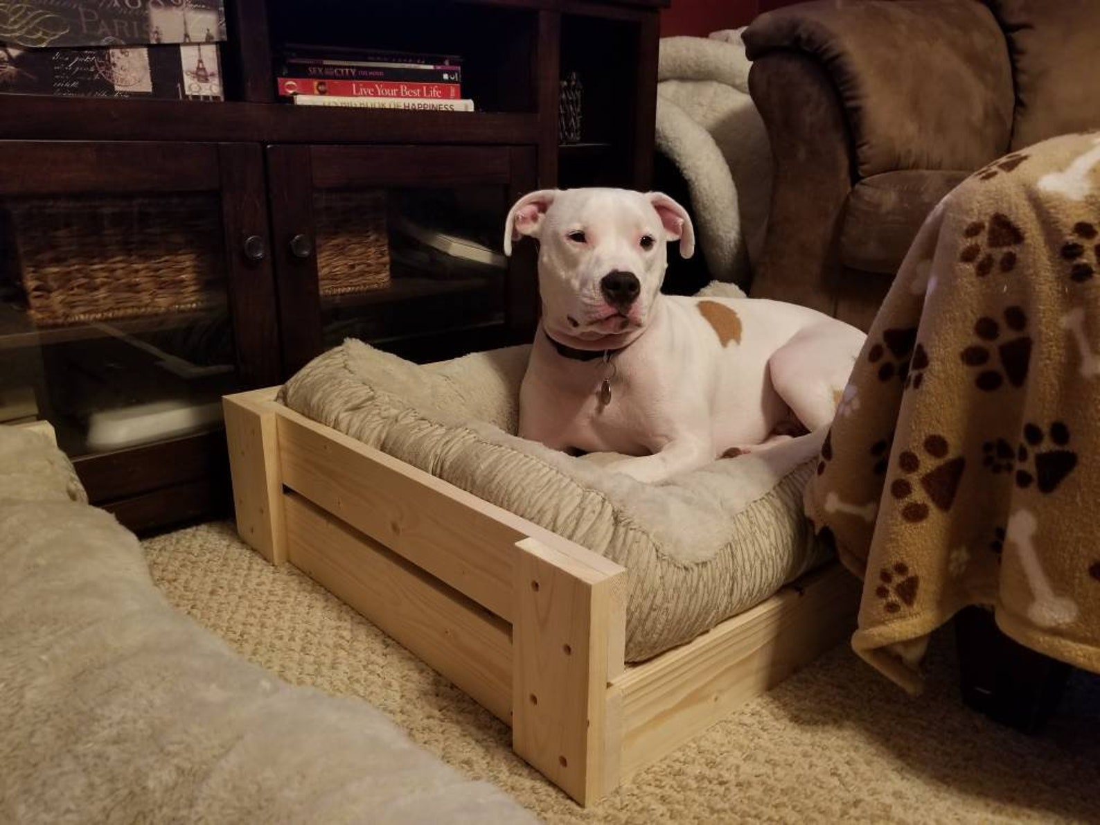 Handmade custom rustic wooden crate vintage style dog bed pet | Etsy