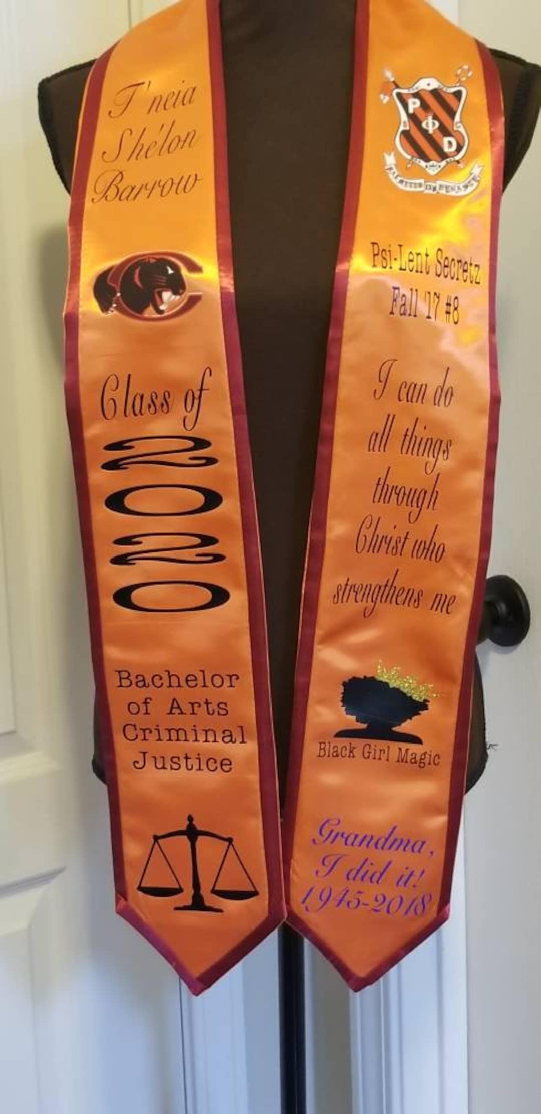 Custom Graduation Stole (HBCU Style) - Etsy