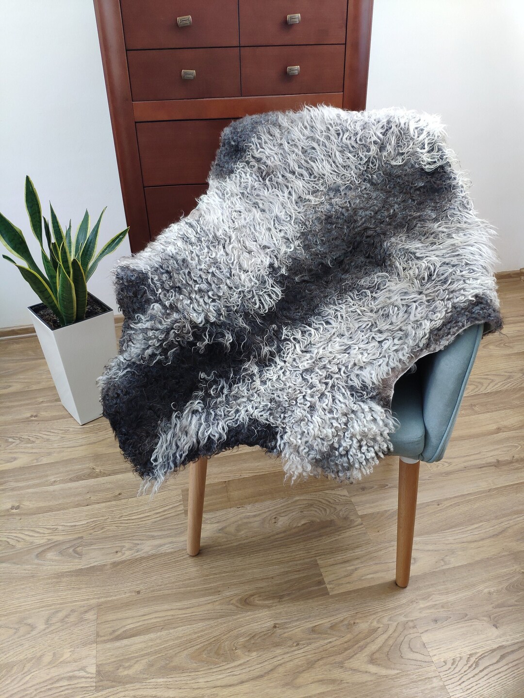 Gotland Sheepskin Rug, High Quality Sheepskin Hide Pelt, Floor Throw ...