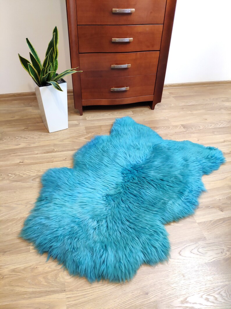 Blue Sheepskin Pelt Sheep Rug Single Sheep Throw Blue Sheep - Etsy