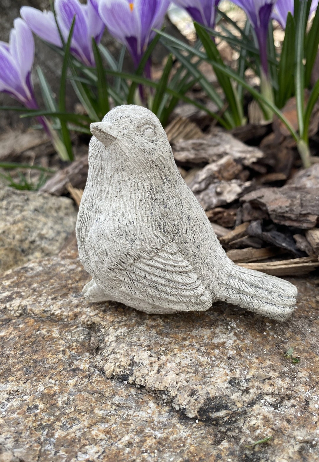 Handmade Songbird Cement Statue - Charming Garden Accent - Etsy