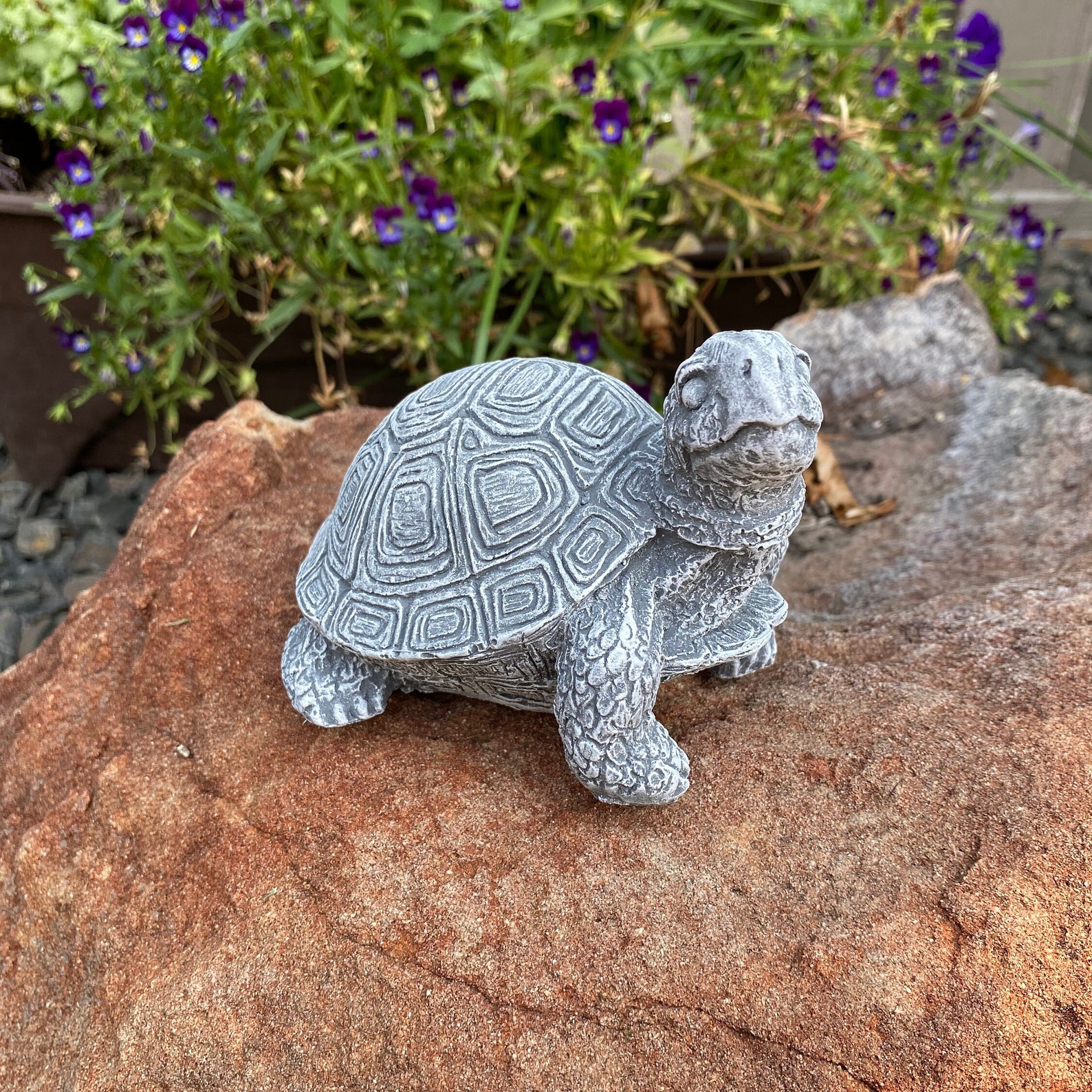 Handmade Turtle Cement Statue - Etsy