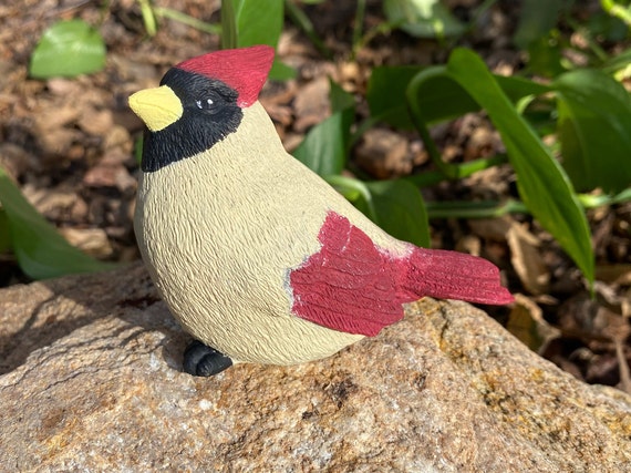 Handcrafted Female Cardinal Cement Figurine | Etsy