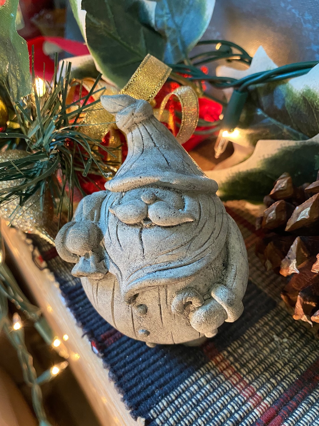 Handmade Cement Santa Stone Finish or White Finish - Etsy