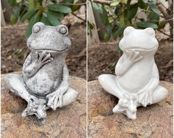 Frog Statue, Concrete Frog Figure, Cement Statue of Frogs, Garden Decor ...