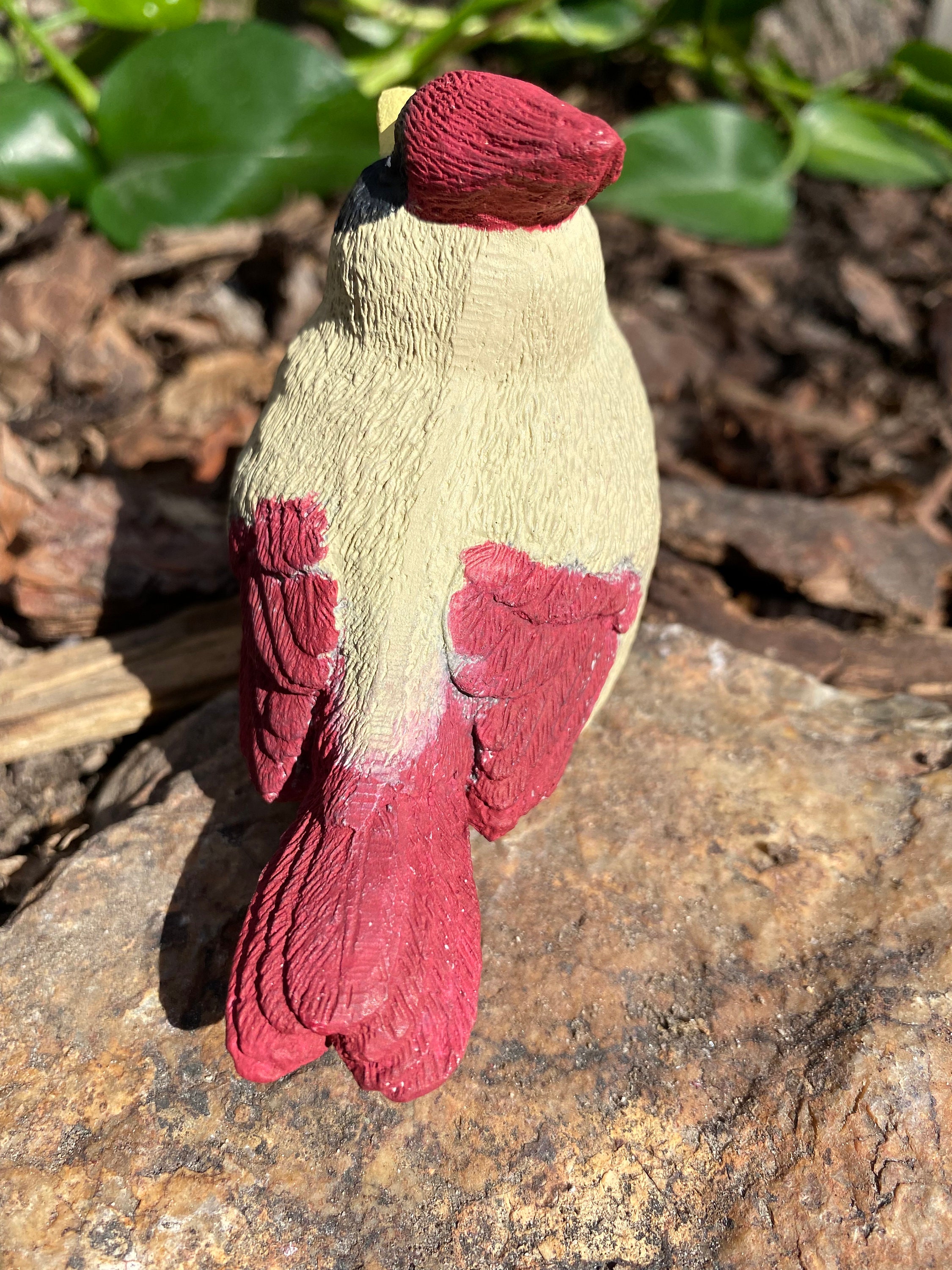 Handcrafted Female Cardinal Cement Figurine - Etsy