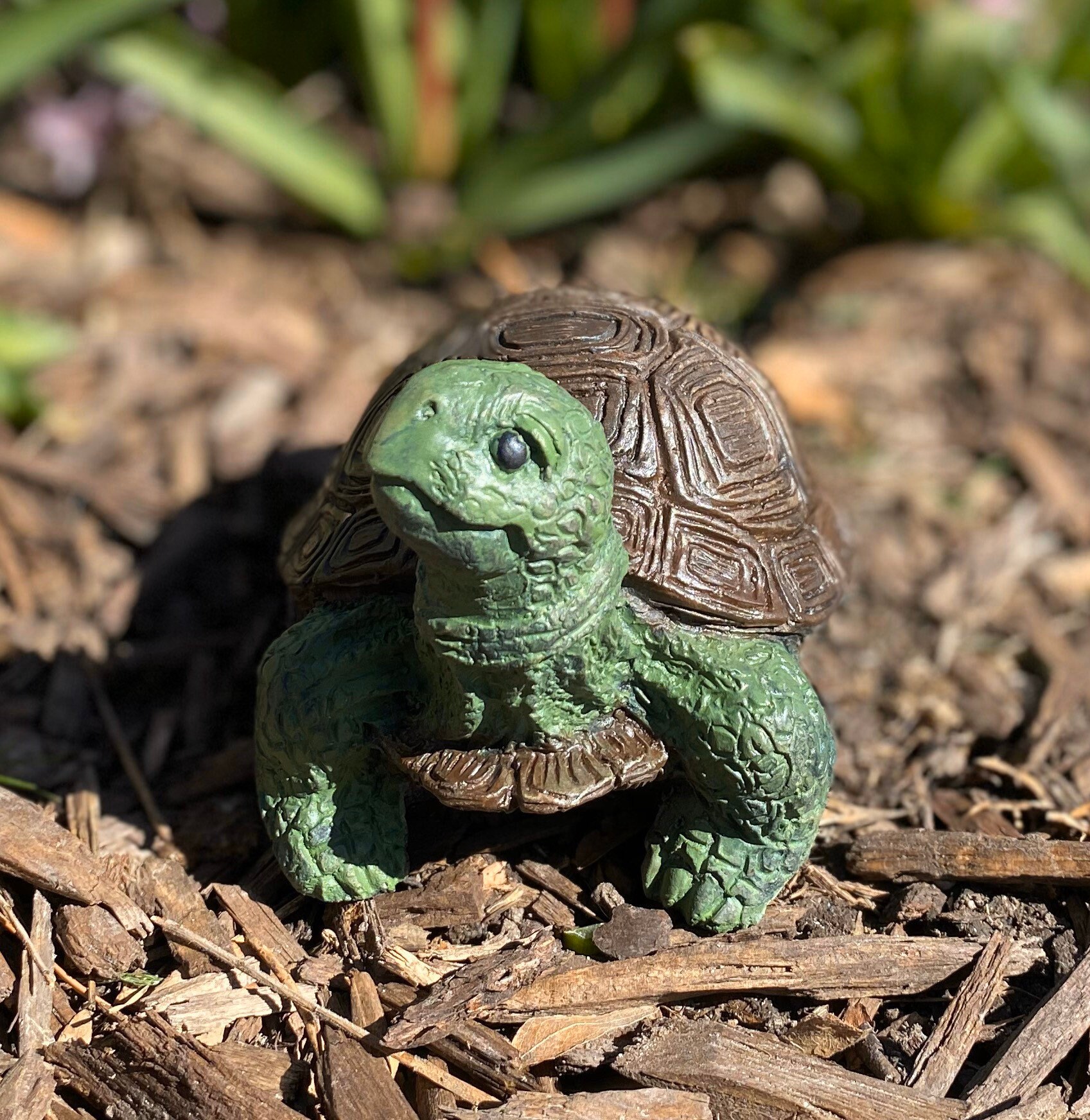 Handmade Turtle Cement Statue | Etsy