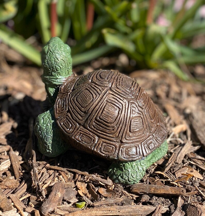 Handmade Turtle Cement Statue - Etsy