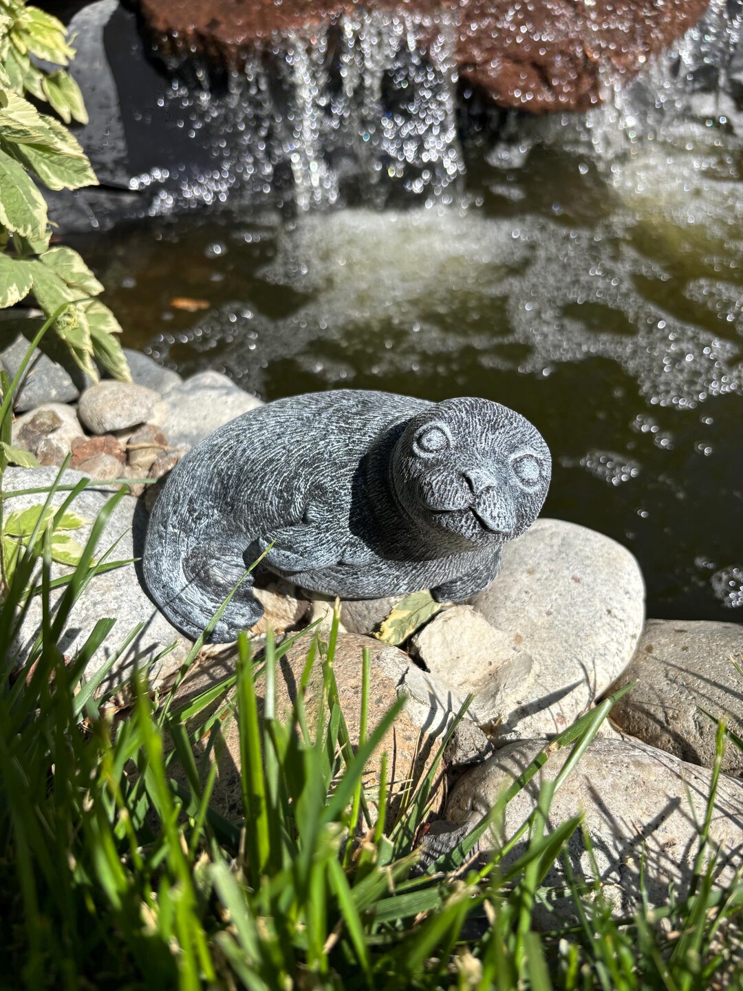 Handmade Cement Baby Seal Statue: Coastal Garden Decor - Etsy