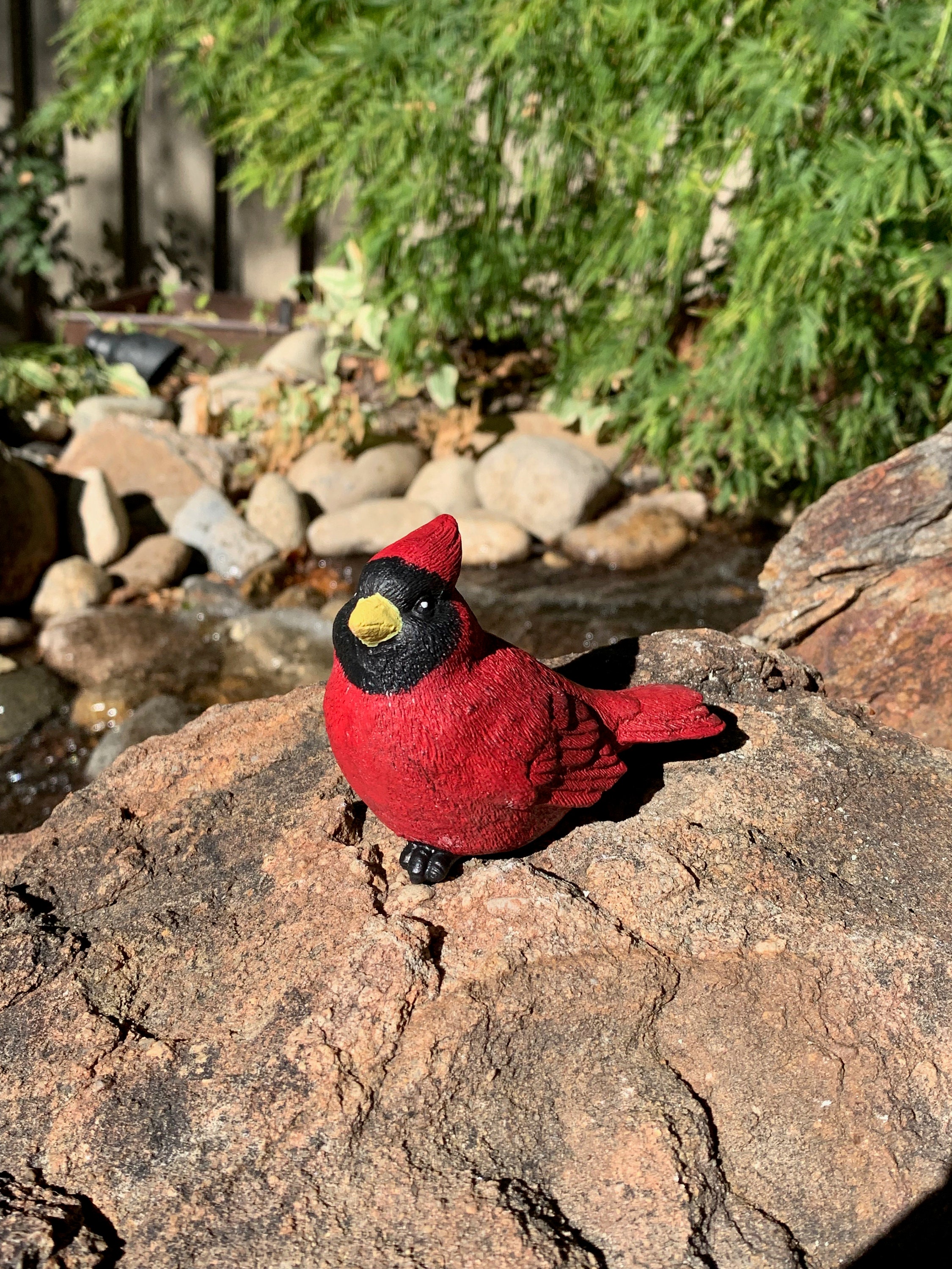 Handcrafted Cardinal Cement Figurine | Etsy
