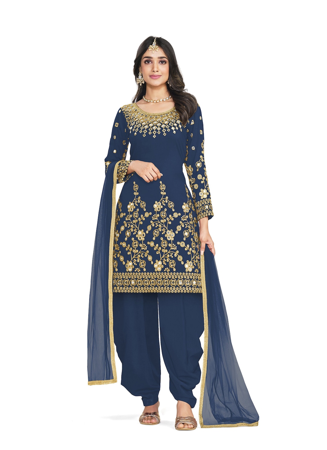 Yellow Color Punjabi Patiala Free Size Dress Indian Pakistani Wedding ...