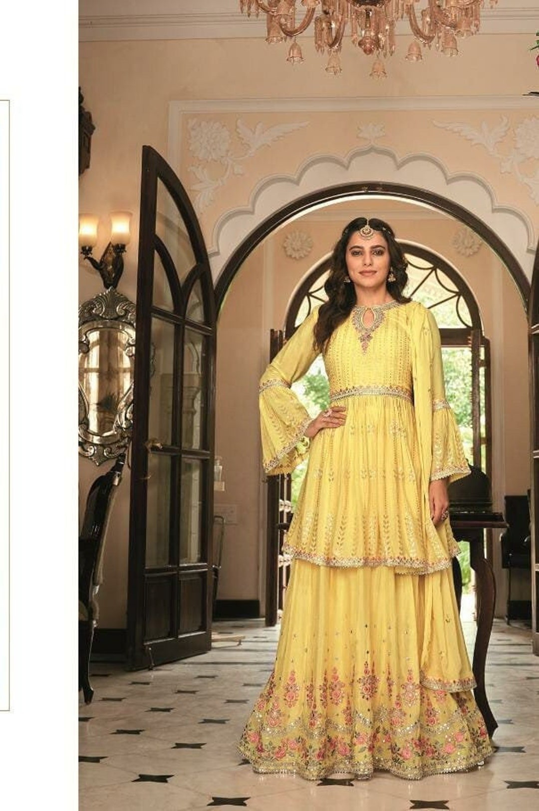 Haldi Function Yellow Color Ready Made Salwar Kameez Suits - Etsy