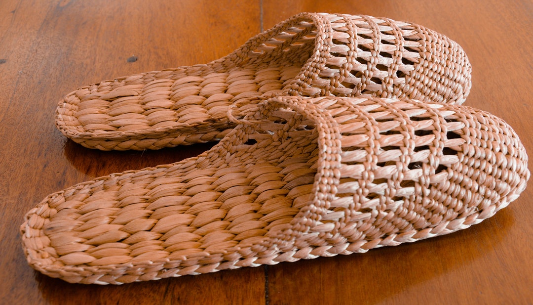 Thai Natural Handmade-eco Friendly Woven Water Hyacinth Spa Slippers - Etsy