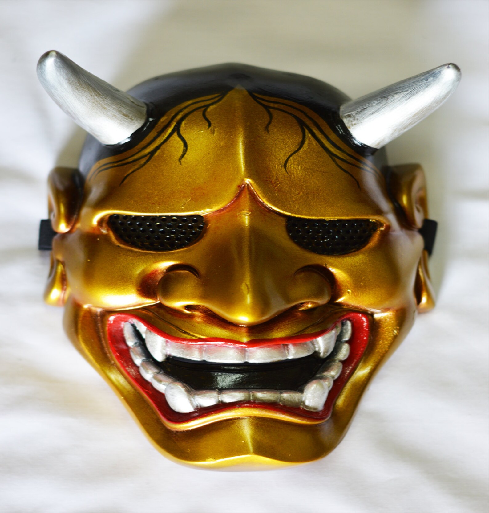 Gold Hannya Demon Evil Airsoft Mask and Prop Original Handmade BB Gun ...